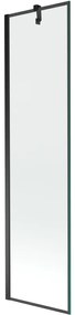 Mexen Next, vanová zástěna 1-křídlová 50 x 150 cm, fixní křídlo, 6 mm čiré sklo s černým vzorem, černý profil, 895-050-000-00-70-70