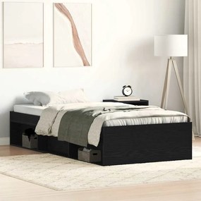 Rám postele bez matrace Dub černý 90x200 cm Dřevěné konstrukce 3329329