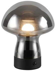 Šedá LED stolní lampa se skleněným stínidlem (výška 18 cm) Dooley – Trio