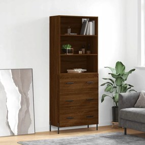 Fionshop 263888618 Skříň highboard hnědý dub 69,5 x 34 x 180 cm kompozitn