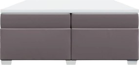 Box spring postel s matrací šedá 200x200 cm umělá kůže 3285227