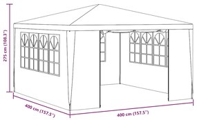 vidaXL Marketos Profesionální party stan s bočnicemi 4 x 4 m modrý 90 g/m²