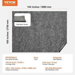 Rug Pad Gripper 2,74 × 3,66 m Ochranná podložka na koberec 6,1 mm