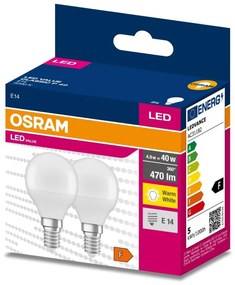 Osram | SADA 2x LED Žárovka P45 E14/4,9W/230V 3000K - Osram | P225544