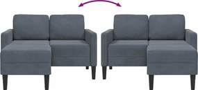 vidaXL Dvoumístná pohovka s lehátkem ve tvaru L 125 cm samet [4107072] Barva: Tmavě zelená