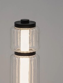 Matně černá skleněná LED stojací lampa (výška 123 cm) Liesa – Nova Luce