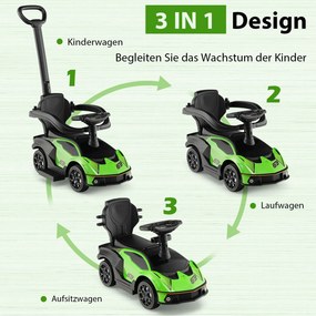 Costway Autosedačka Lamborghini s madlem a úložným prostorem tahač s volantem