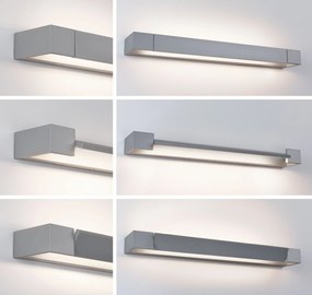Paulmann 71207 Lucille, mat hliníkové nástěnné svítidlo s nastavitelným směrem svícení, 17W LED 2700K tříkrokové stmívání, 60cm, IP44
