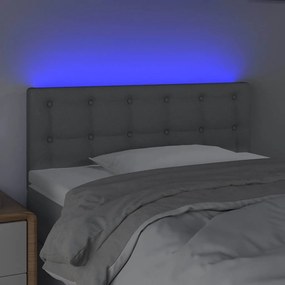 Čelo postele s LED světle šedé 80 x 5 x 78/88 cm textil 3122020