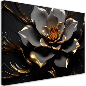 Gario Obraz na plátně Zlatošedý lotosový květ Rozměry: 60 x 40 cm