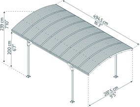 Palram - Canopia Atlas 5000 - hliníkový přístřešek pro auto