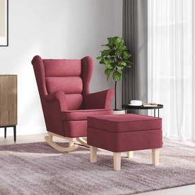 Houpací křeslo s podnožkouí vínové textil 3308000