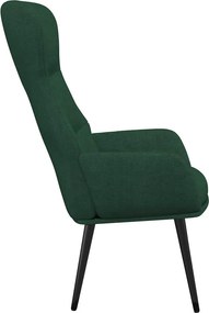 Relaxační křeslo tmavě zelené textil 341076
