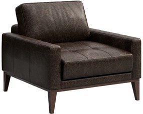 OnaDnes -20% Tmavě hnědé vintage kožené křeslo MESONICA Musso Tufted