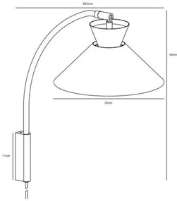 NORDLUX Nástěnné lampa s vypínačem DIAL, 1xE27, 40W, šedá 2213371010