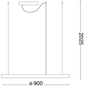 Ideal Lux - LED Lustr na lanku ORACLE SLIM LED/42W/230V 3000K pr. 90 cm bílá