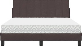 Postel s matrací Hanko tmavě hnědá 140 x 190 cm textil 3310527