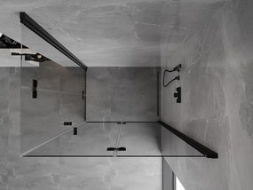 Mexen Mist-F Duo, skládací sprchový kout 80 x 85 cm, čiré sklo, černý profil, 8A6-080L-085P-70-00