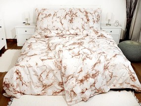 Písecké lůžkoviny Bavlněné povlečení Mramor hnědý 200x260 Zapínání: knoflík, Velikost polštáře: 70x90