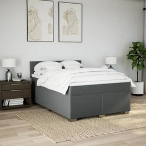 Box spring postel s matrací tmavě šedá 160x200 cm textil 3285933