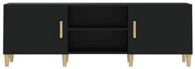 TV skříňka černá 150 x 30 x 50 cm kompozitní dřevo