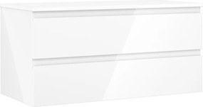Mexen Orio, koupelnová skříňka 100 cm s horní částí, 2 zásuvky, bílá lesklá, 91A10-10047-2-BFFC00