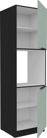 ARIA sc | vysoká skříňka 60 DP-210 2F na vestavnou troubu | 60 cm | ANTI FINGERPRINT povrch | černá/aquamarine