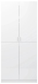 vidaXL Šatní skříň bílá s vysokým leskem 90 x 52 x 200 cm dřevotříska