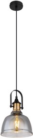 GLOBO Závěsné industriální světlo DOROTHEA, 1xE27, 60W, 20cm, černé, mosazné 15558H