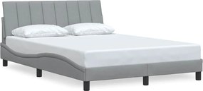 Rám postele bez matrace Hanko světle šedý 140 x 200 cm textil 3310391