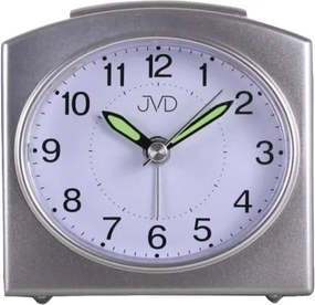 JVD Šedivý ručkový netikající budík s plynulým chodem (ciferník hodinek) JVD SRP8603.2