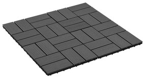 22 ks terasové dlaždice 30 x 30 cm 2 m² WPC černé,  277808