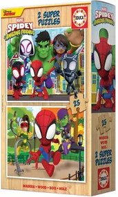EDUCA Dřevěné puzzle Spidey a jeho úžasní přátelé / 2x25 dílků / od 3