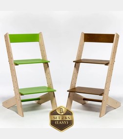 Lucas Wood Style - rostoucí židle EASY LINE zvýhodněný set 2 ks -  zelená + kaštan