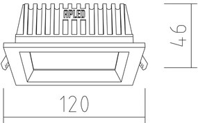 APLED - LED Podhledové SQUARE WOODLINE LED/6W/230V 3000K 12x12 cm dub masiv