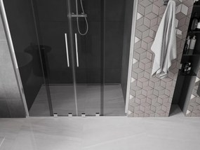 Mexen Velar L Duo, posuvné sprchové dveře do otvoru 160 cm, 8mm šedé sklo, chromová, 871-160-003-42-01