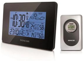 Sencor | Sencor - Meteostanice s LCD displejem a budíkem 3xAA černá | FT0116