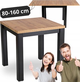 Rozkládací kuchyňský stůl 80/160 do jídelny Malý čtvercový Loft Craft Max