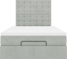Osmanský rám postele s matracemi světle šedá 120x200cm samet 3313607