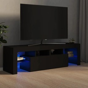 TV skříňka s LED osvětlením černá 140 x 36,5 x 40 cm