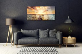 Obraz na skle Most Moře Západ Výhled 120x60 cm