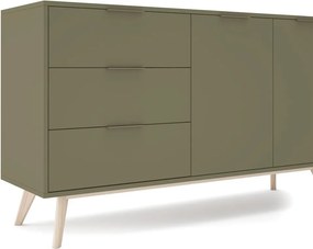Zelená matná komoda 140x81x40 cm Campus – Marckeric