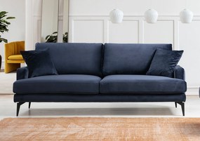 Atelier del Sofa 3-místná pohovka Papira 3 Seater - Navy Blue, Modrá