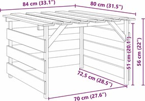 vidaXL Garáž na sekací stroj Hnědá 84 x 80 x 56 cm [42013028]