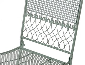 Kovová skladací židle Kiran (SET 2 ks) - Zelená antik