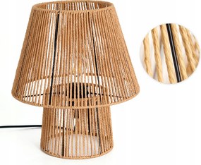 Stolní lampa Boho malá přírodní šňůra a kov noční lampa 1xE27