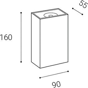 LED2 5100434D LED2 Nástěnné venkovní svítidlo BLOCK, A DALI/PUSH DIM 6W 3000K antracit - LED2 Lighting