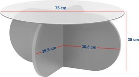 Designový konferenční stolek Jameela 75 cm černý / kouřový