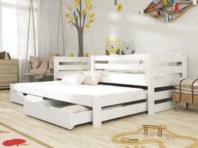 Dětská postel 90 cm Keith (s roštem a úl. prostorem) (bílá). 1013045
