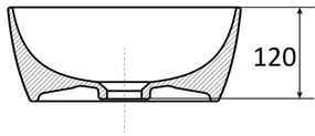 A-Interiéry Deskové keramické umyvadlo Kingston O (50x31x12,5 cm)